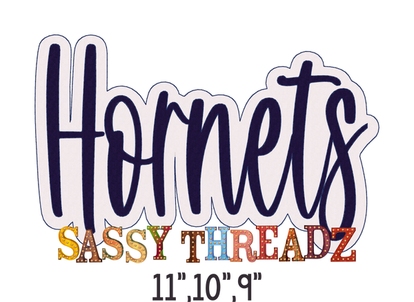 Bean Stitch Hornets Double Stacked Script Embroidery Download - Sassy ...