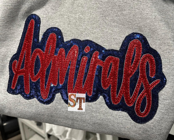 Admirals Bean Stitch Script Stacked Embroidery Download - Sassy Threadz